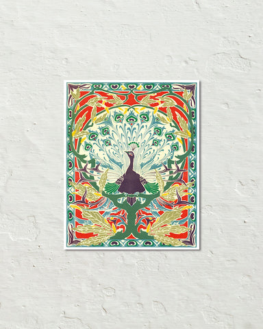 art nouveau peacock print